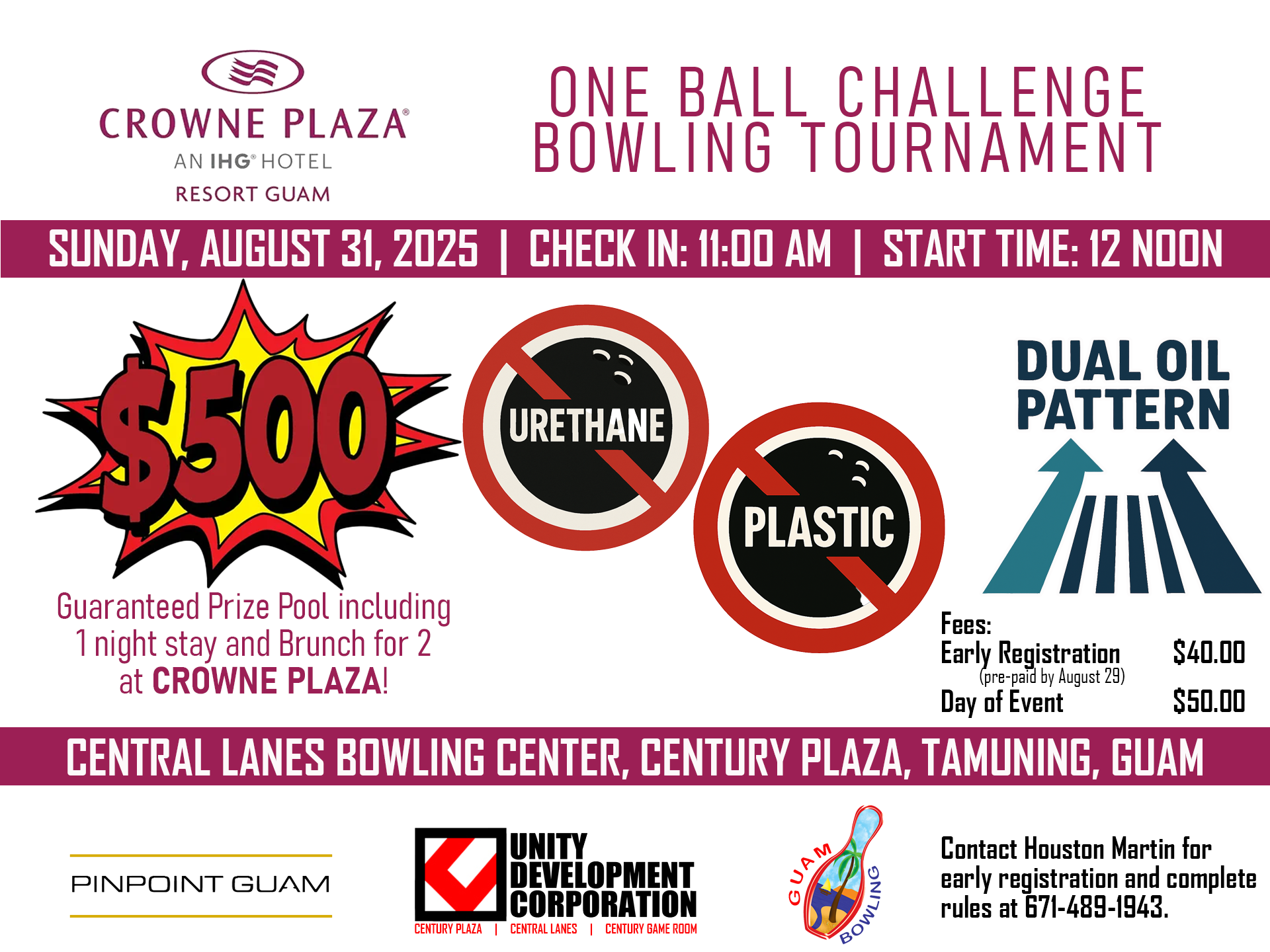 Crowne Plaza 1-ball dual pattern challenge – Guam Bowling